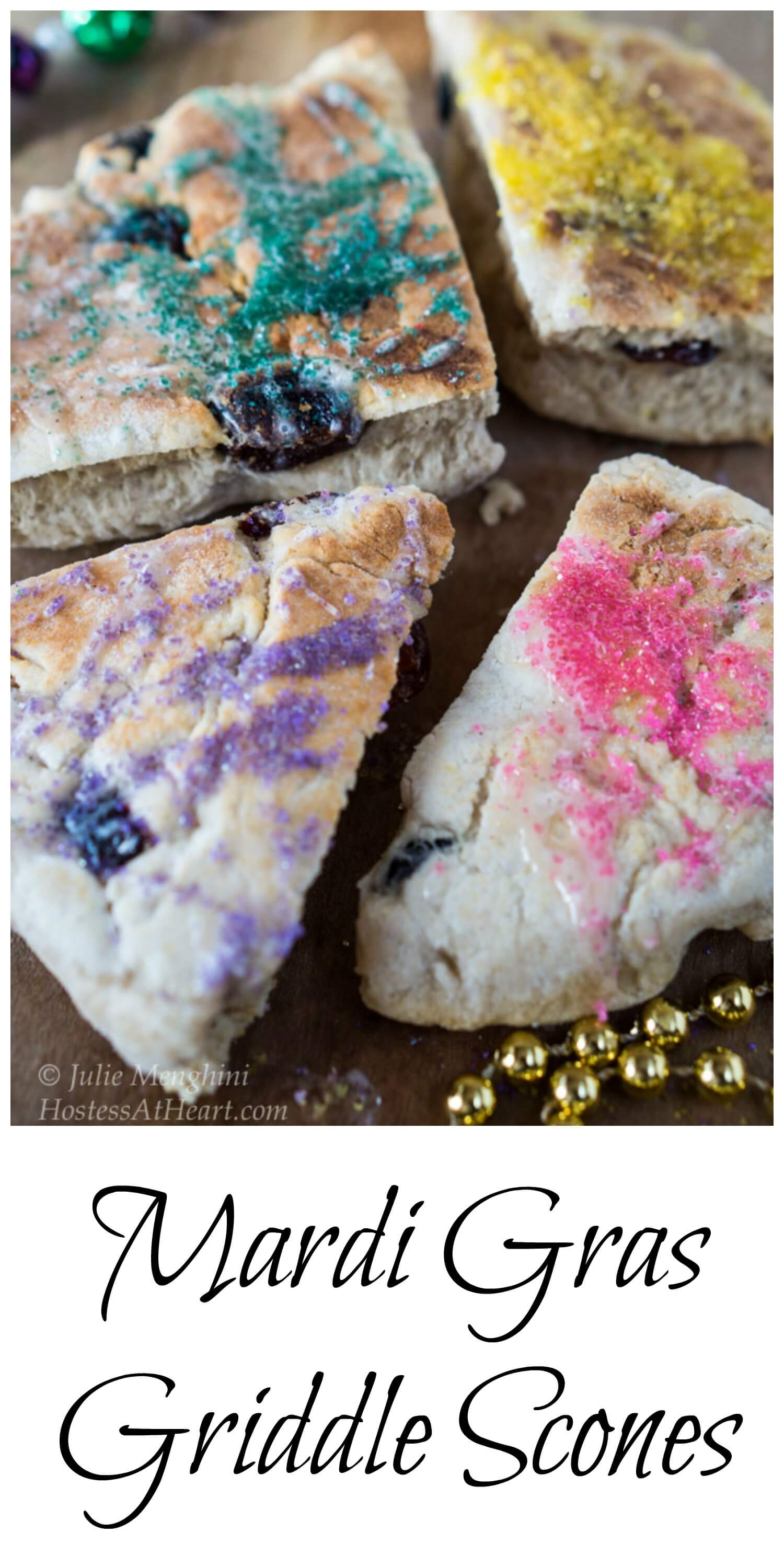 Mardi Gras Griddle Scones - Hostess At Heart