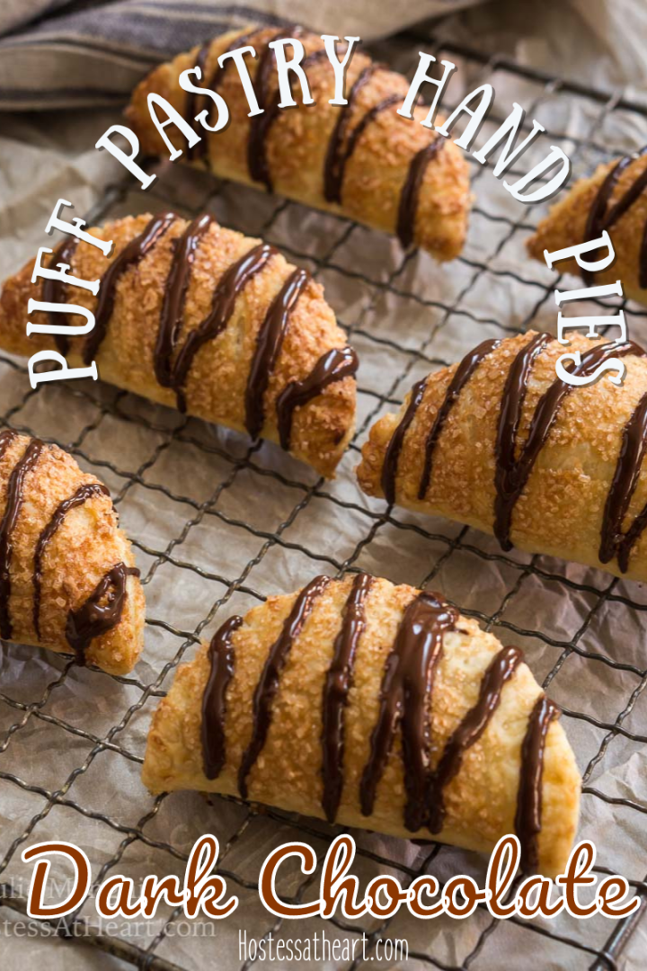Dark Chocolate Puff Pastry Hand Pies - Hostess At Heart