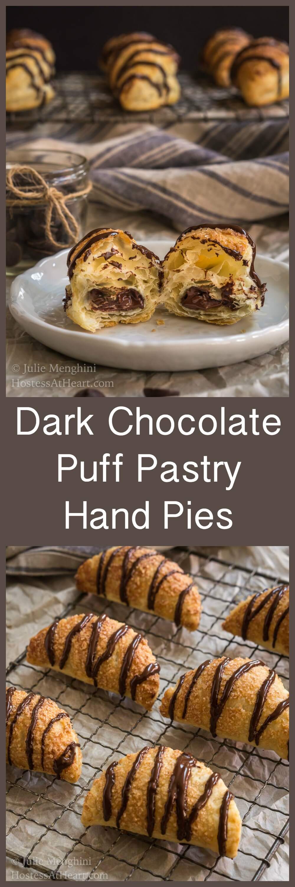 Dark Chocolate Puff Pastry Hand Pies - Hostess At Heart