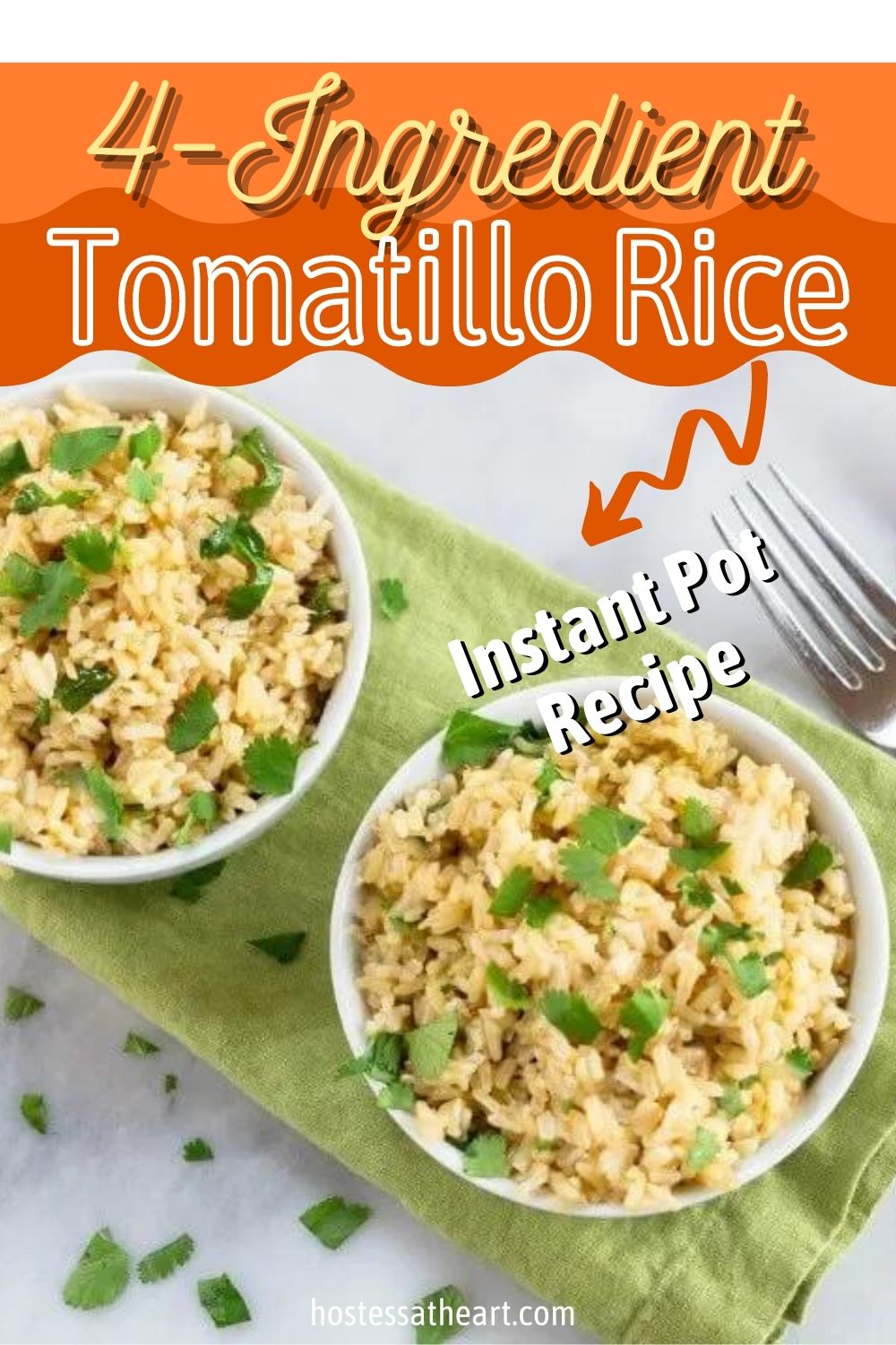 4-Ingredient Tomatillo Rice - Instant Pot Recipe - Hostess At Heart