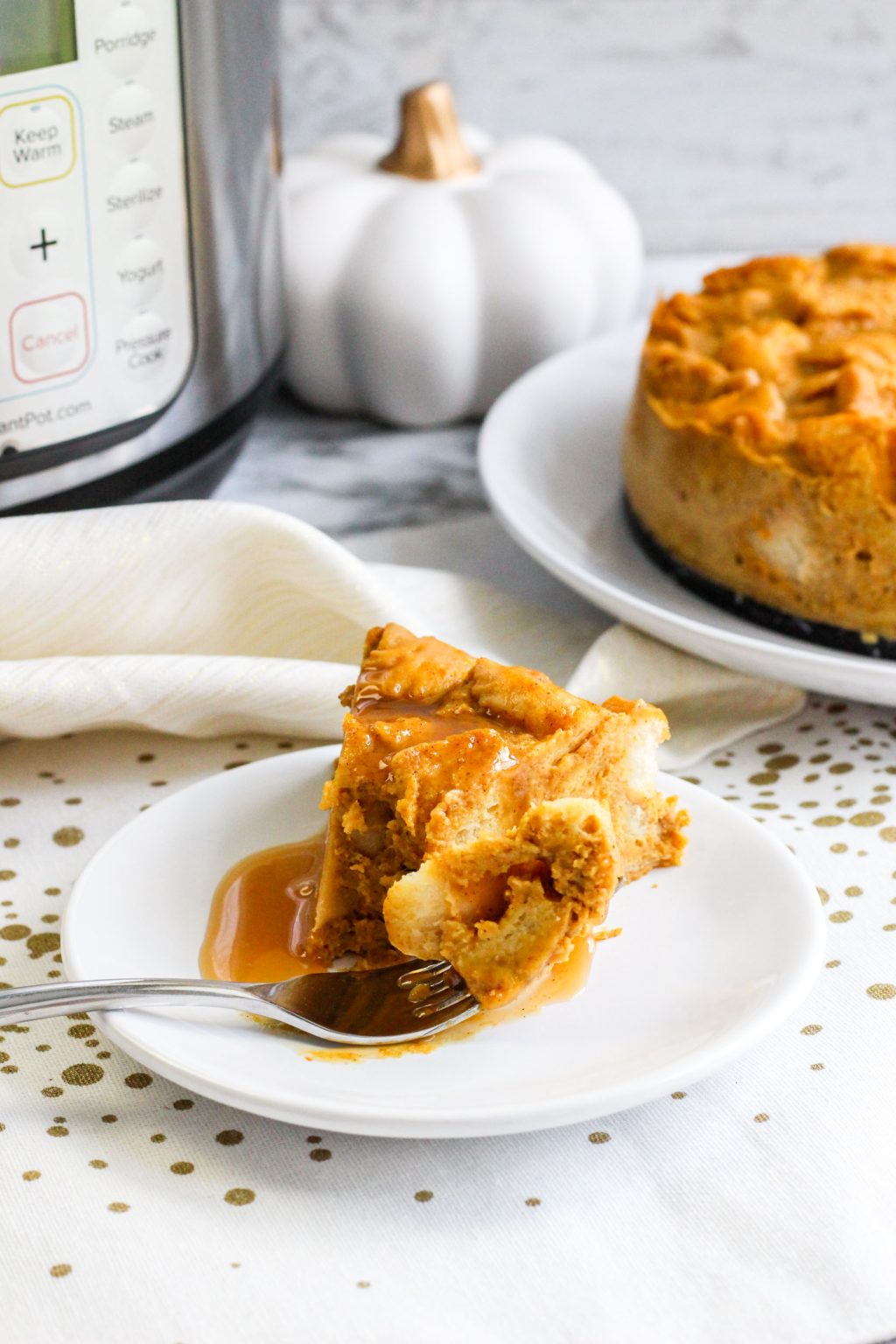 Pumpkin Bread Pudding (Instant Pot Recipe) - Hostess At Heart