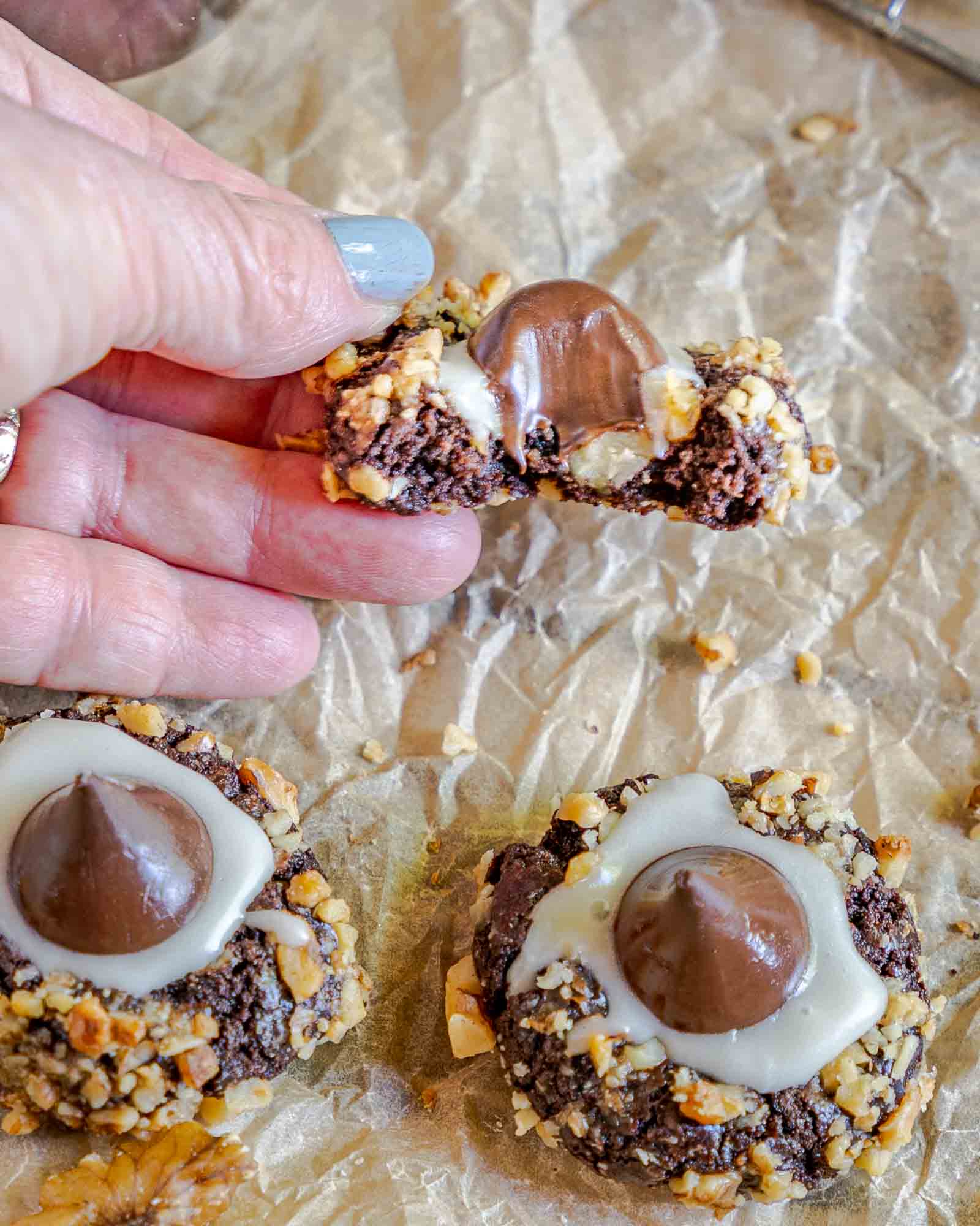 Chocolate Thumbprint Cookie Recipe with Hershey's Kisses