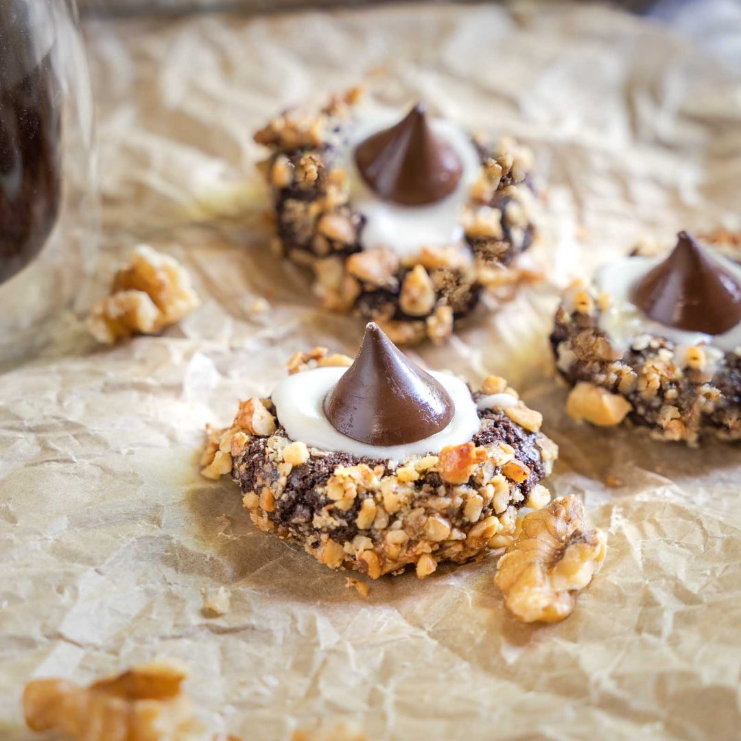 Chocolate Thumbprint Cookie Recipe with Hershey's Kisses