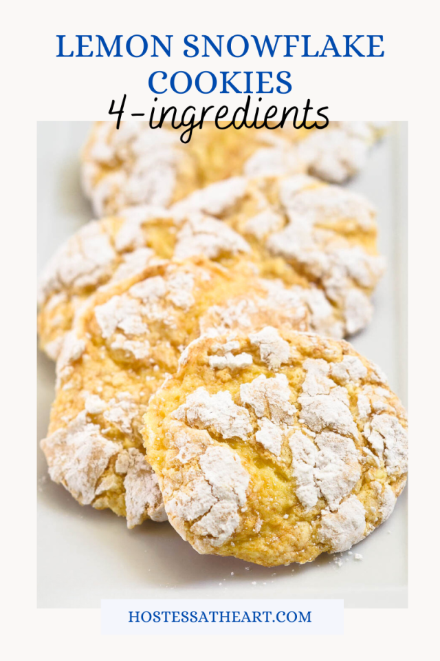 4-Ingredient Lemon Snowflake Cookie Recipe - Hostess At Heart