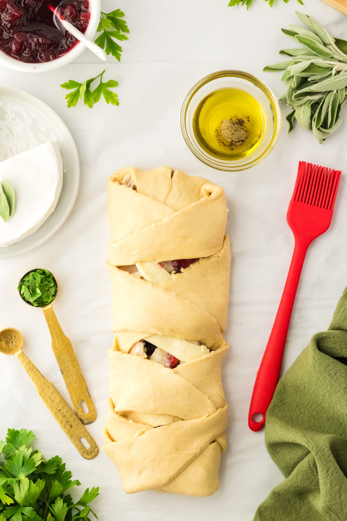 Turkey and Cheese Crescent Roll Braid (Leftovers Recipe) - Hostess At Heart