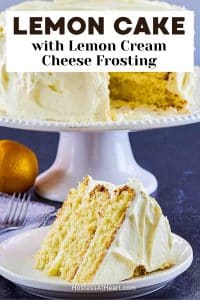 Easy Lemon Cake with Lemon Cream Cheese Frosting - Hostess At Heart