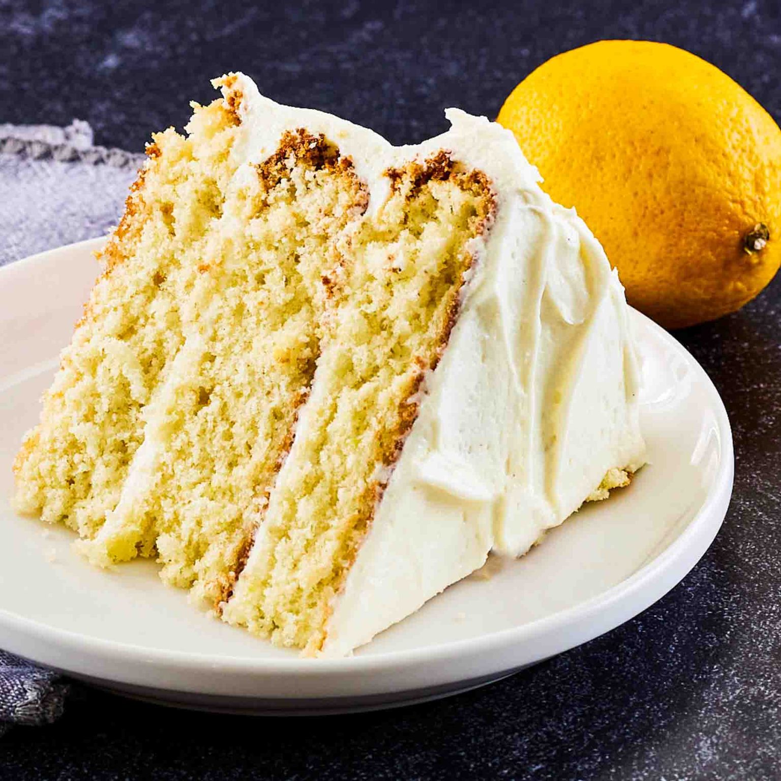 Easy Lemon Cake with Lemon Cream Cheese Frosting - Hostess At Heart